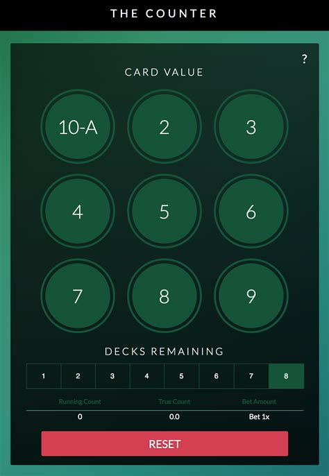 BLACKJACK CARD COUNTER CALCULATOR